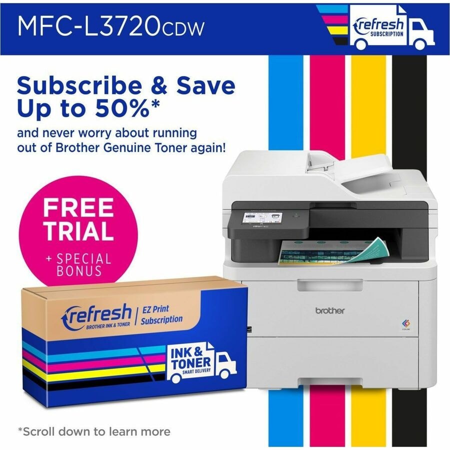Brother MFC-L3720CDW Wireless LED Multifunction Printer - Color ...