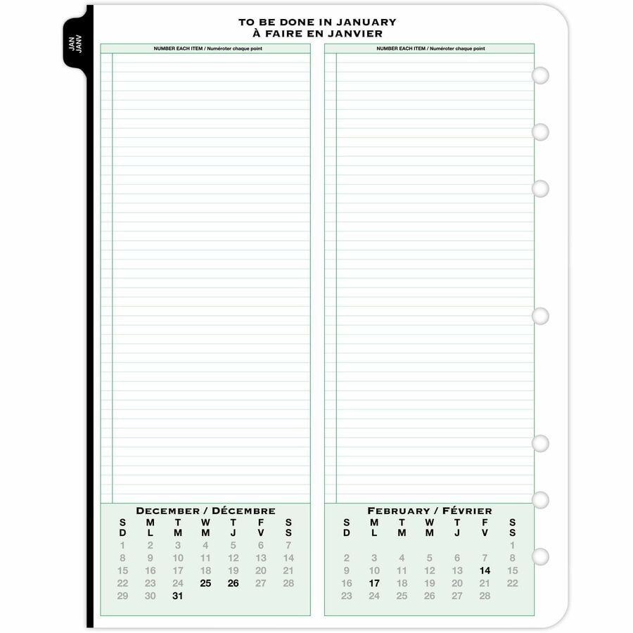Day-Timer Planner Refill - Folio - 12 Month - January 2025 - December ...