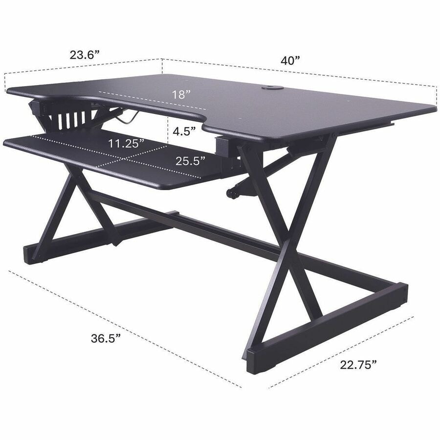 Rocelco 40" Adjustable Desk Riser with 4AC, 2USB, 1 USB-C Outlets - 40 ...