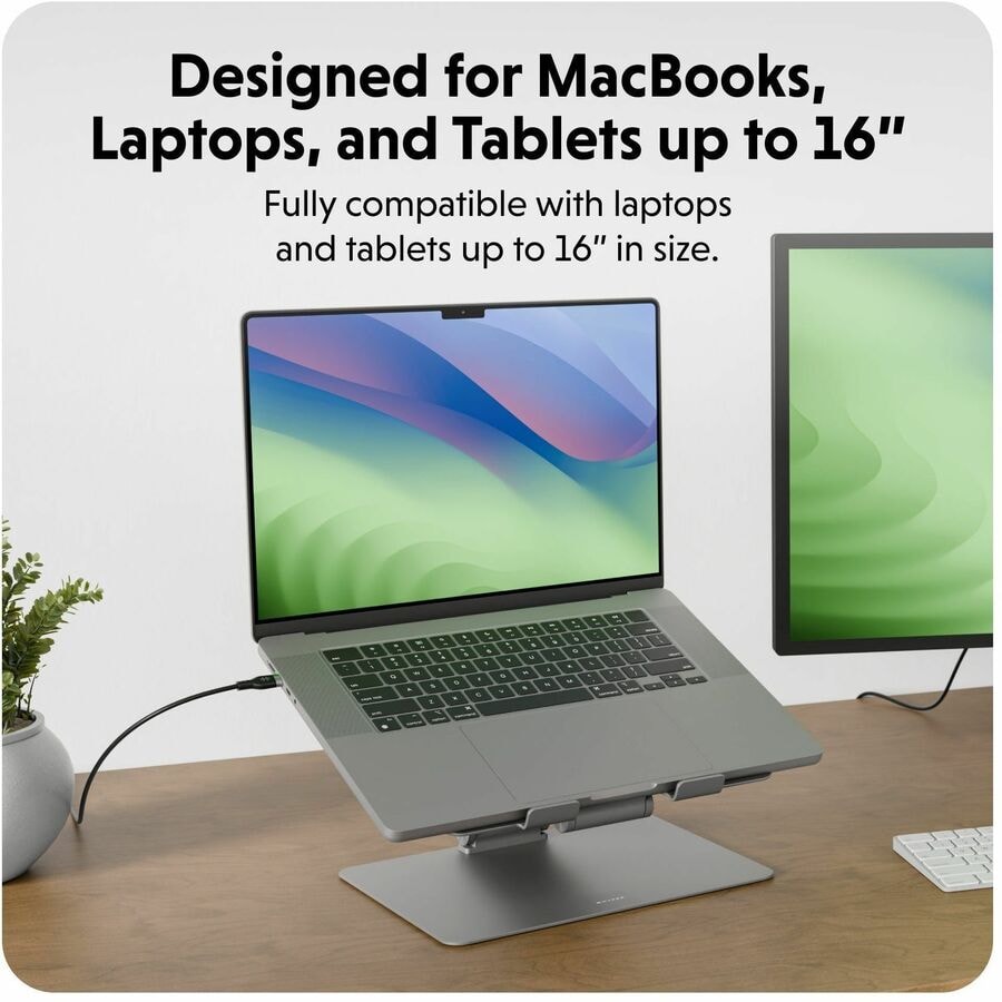 Targus HyperSpace Ergonomic Adjustable Laptop Stand - Space Grey - Up ...