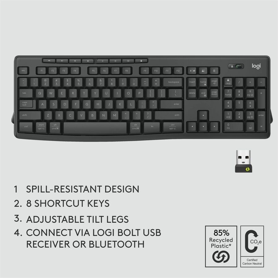 Logitech MK370 Combo for Business Wireless Keyboard and Silent Mouse ...