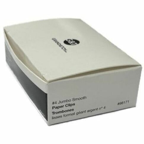 Grand & Toy Jumbo Paper Clips, Smooth, Silver, #4, 100/Box - Jumbo - No ...