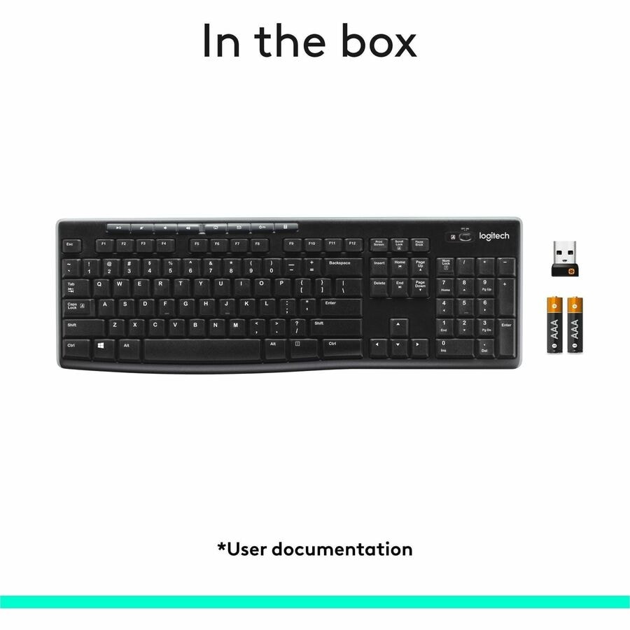 Logitech K270 Keyboard - Wireless Connectivity - RF - 33 ft (10058.40 ...