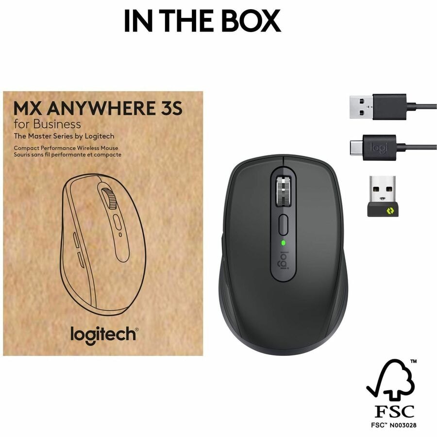 Logitech MX Anywhere 3S for Business Wireless Mouse - Darkfield ...