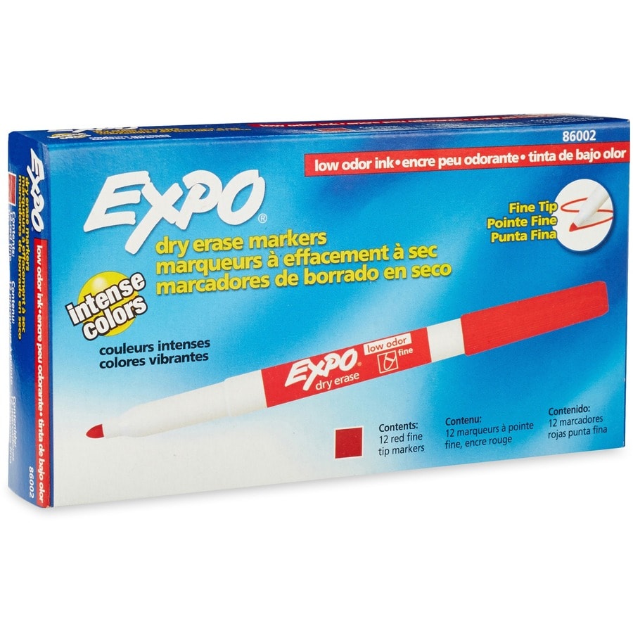 Expo Low-Odor Dry-erase Markers - Fine Marker Point - Red Ink - 1 Each ...