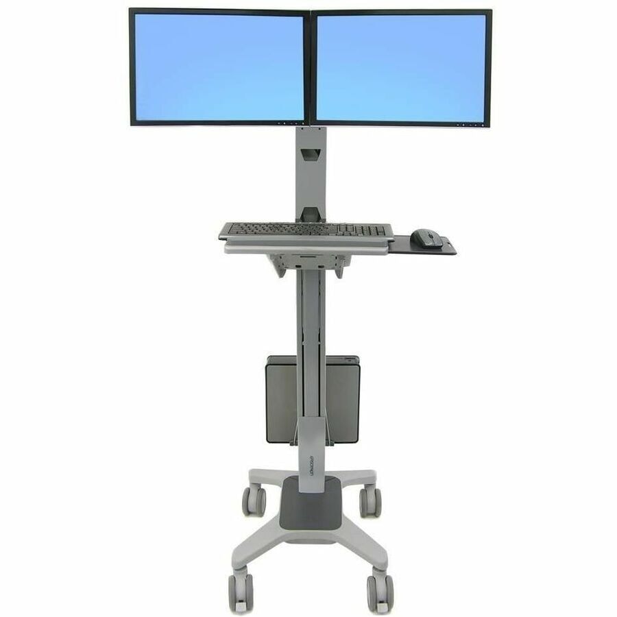 Ergotron Neo-Flex Dual WideView WorkSpace Dual Monitor Cart - 46 lb ...