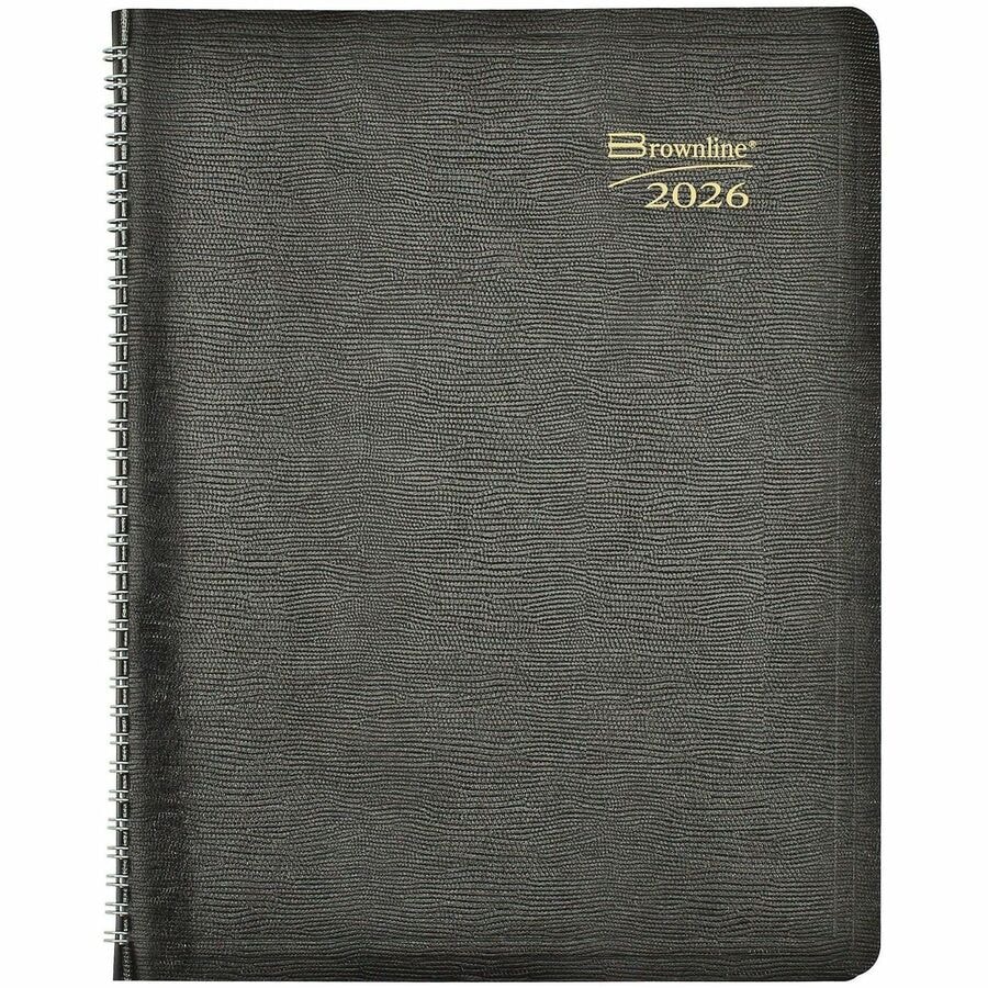 Brownline® Essential Monthly Diary 14 Month Twin Wire 11x8-1/2" English ...
