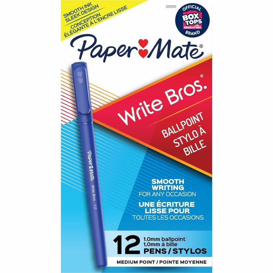 Paper Mate Write Bros Ballpoint Pen - Medium Pen Point - Blue Ink ...