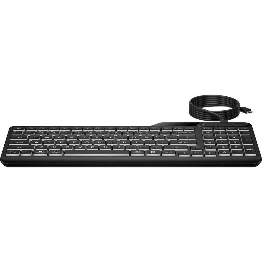 HP 405 Backlit Wired Keyboard (7N7C1AA) - Cable Connectivity - USB Type ...
