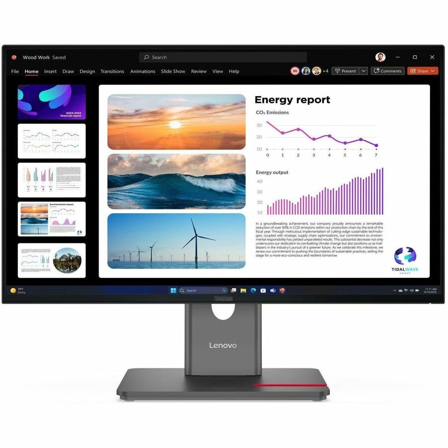 Lenovo ThinkVision P24Q-40 24" Class WQHD LED Monitor - 16:9 - Raven ...