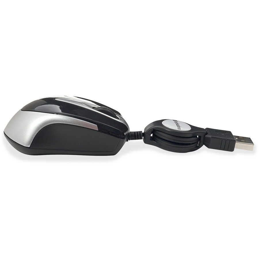 Verbatim Mini Travel Optical Mouse - Black - Optical - Cable - Black ...