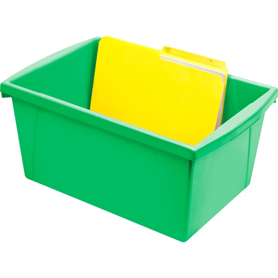 Storex 5.5 Gallon Storage Bins, Green - Internal Dimensions: 14" (355. ...