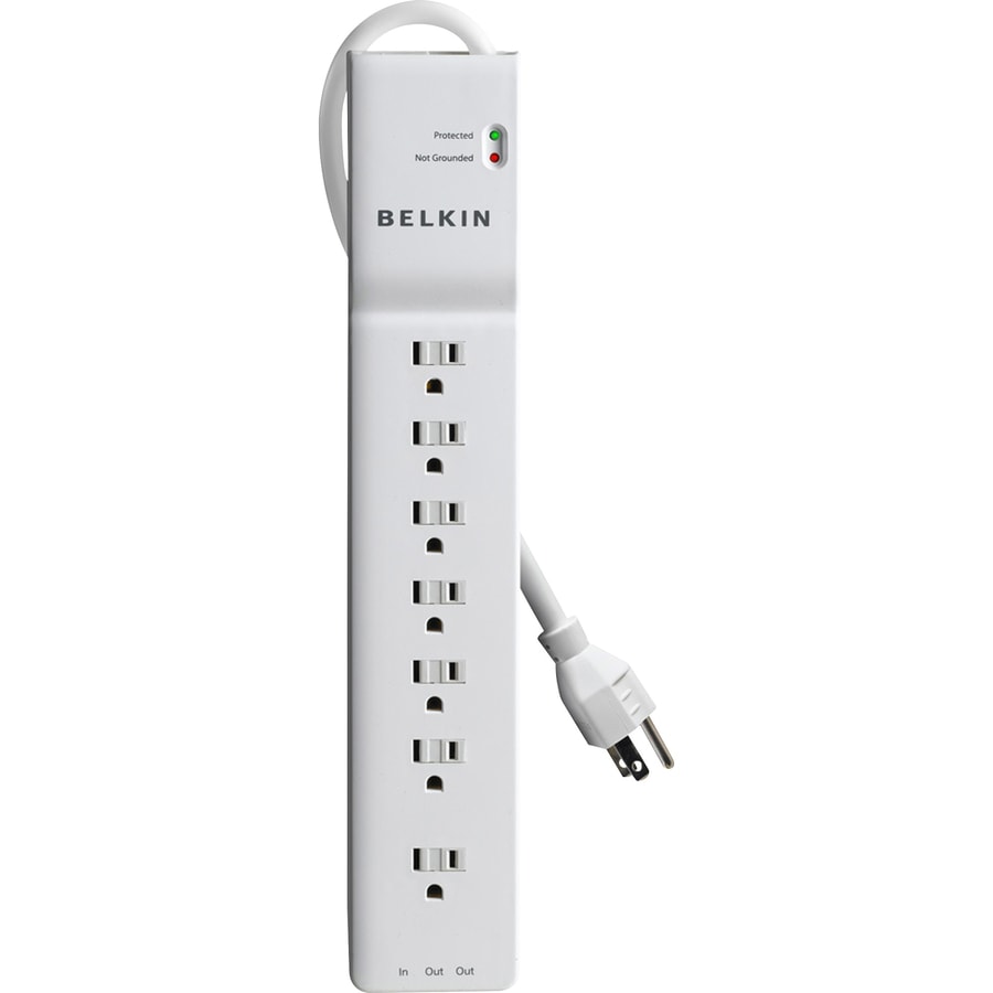 Belkin 7-Outlet Surge Protector - 6ft Cord - Right Angle Plug - 2320J ...