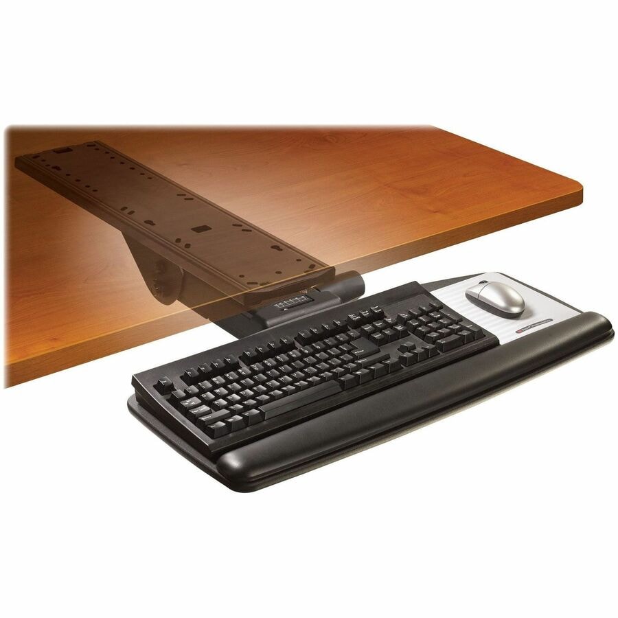 3M Easy Adjust Keyboard Tray with Standard Keyboard and Mouse Platform ...