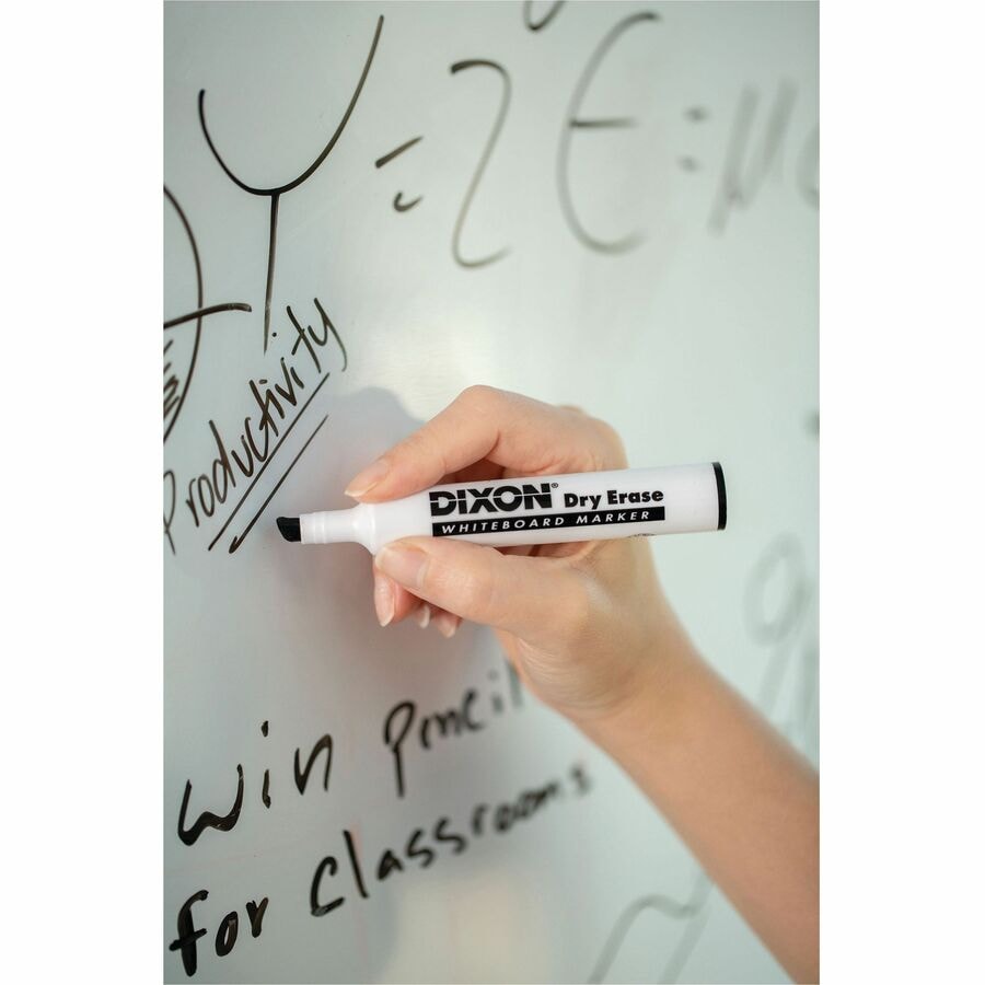Dixon Dry Erase Markers - Broad Chisel, Fine Marker Point - Blue Ink ...