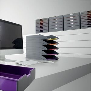 DURABLE VARICOLOR Desk Tray - Desktop - Stackable, Front Cut-out - Gray ...