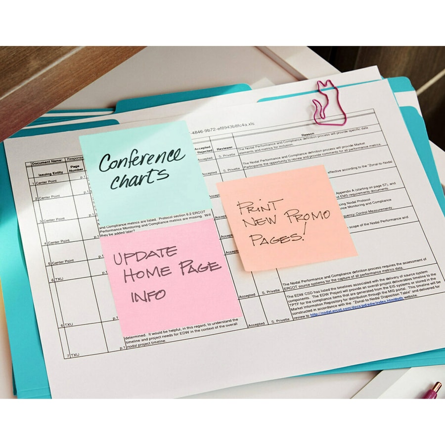 Post-it® Super Sticky Notes Cubes - 3" (76.20 mm) Flag/Note Width x 3 ...