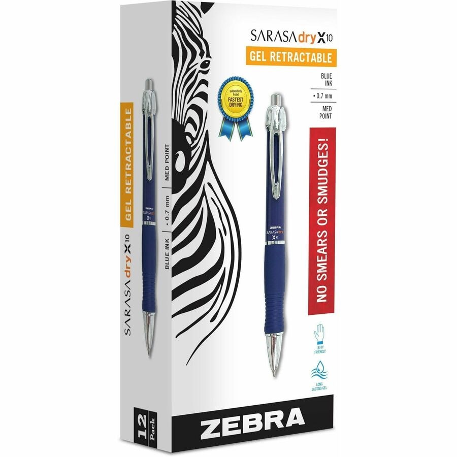 Zebra Pen Sarasa Dry X10 Gel Retractable RDI Pens - 0.7 mm (0.03 ...