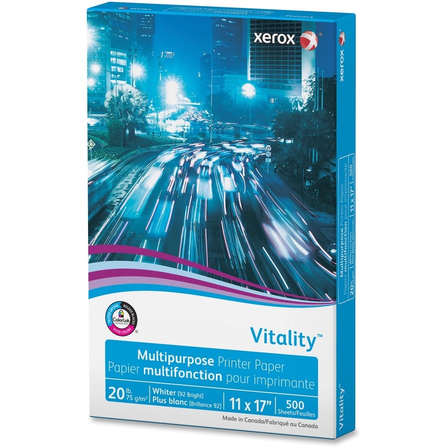 Xerox Vitality Multipurpose Printer Paper - 92 Brightness - Ledger ...