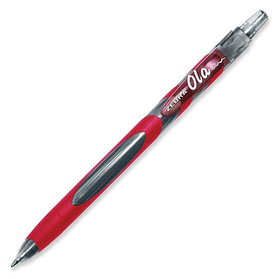 Zebra Pen Ola Retractable Ball Point Pen Medium Point Red - 1 mm (0.04 ...