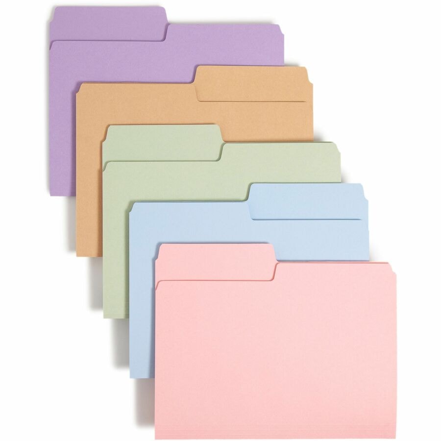 Smead SuperTab 1/2 Tab Cut Letter Recycled Top Tab File Folder - 8 1/2 ...