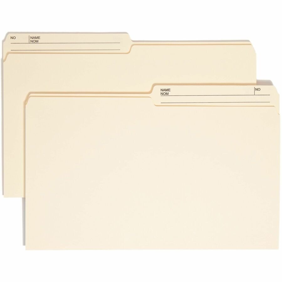 Smead 1/2 Tab Cut Legal Recycled Top Tab File Folder - 9 1/2" (241.30 mm) x 14 5/8" (371.48 mm ...