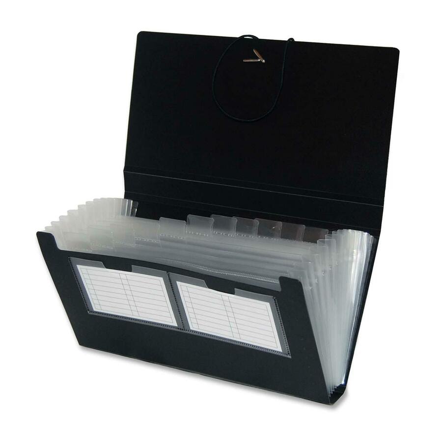 VLB Expanding File - 13 Pocket(s) - Black - 1 Each | Grand & Toy