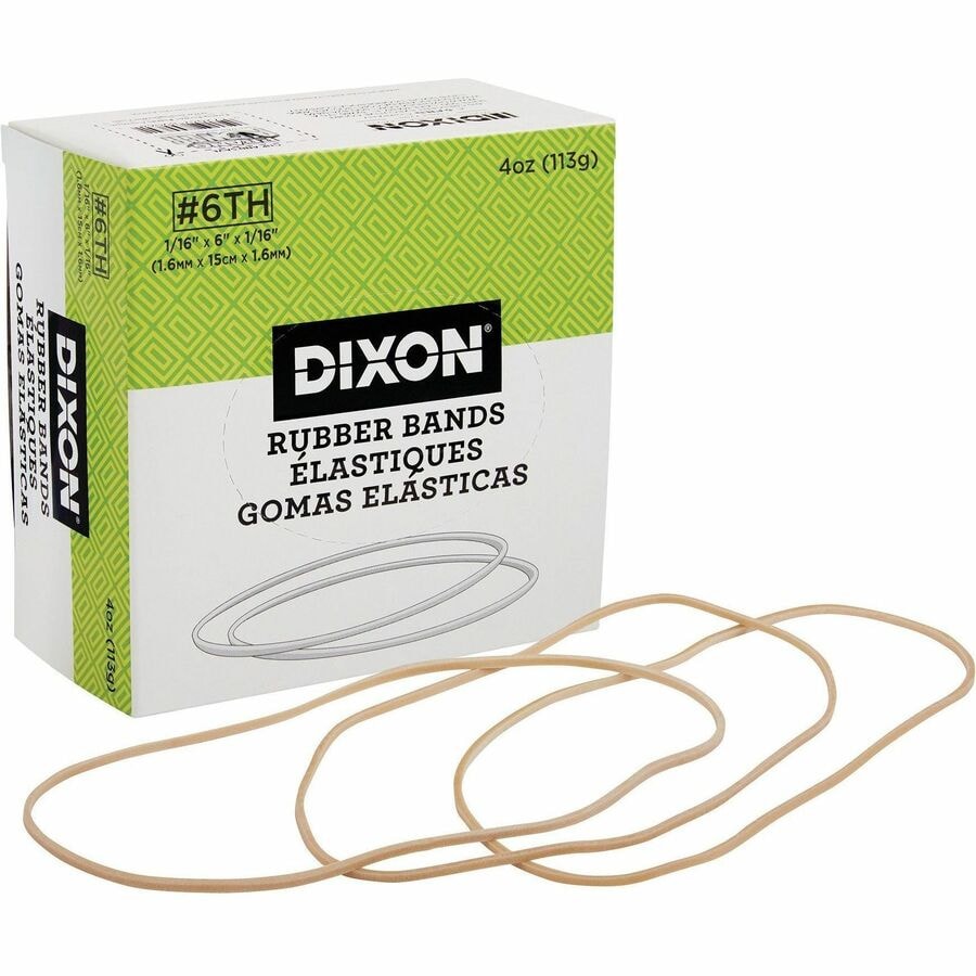Dixon Star Radial Rubber Band - Size #6TH - 1/16"x 6" , 1/4lb (114g) - 1/Box | Grand & Toy