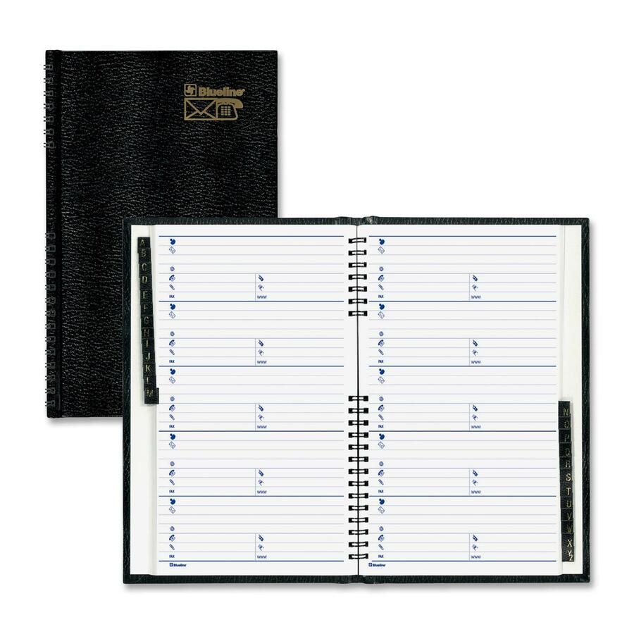 Blueline Telephone & Address Book - Twin Wirebound - 5" (12.7 cm) Sheet ...