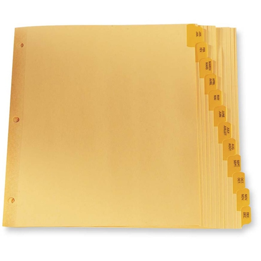Oxford Preprinted Tab Index Divider - Printed Tab(s) - Month - Jan-Dec ...