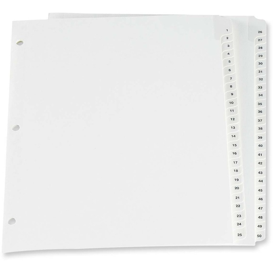 Oxford Preprinted Laminated Tab Index Divider - Printed Tab(s) - Digit ...