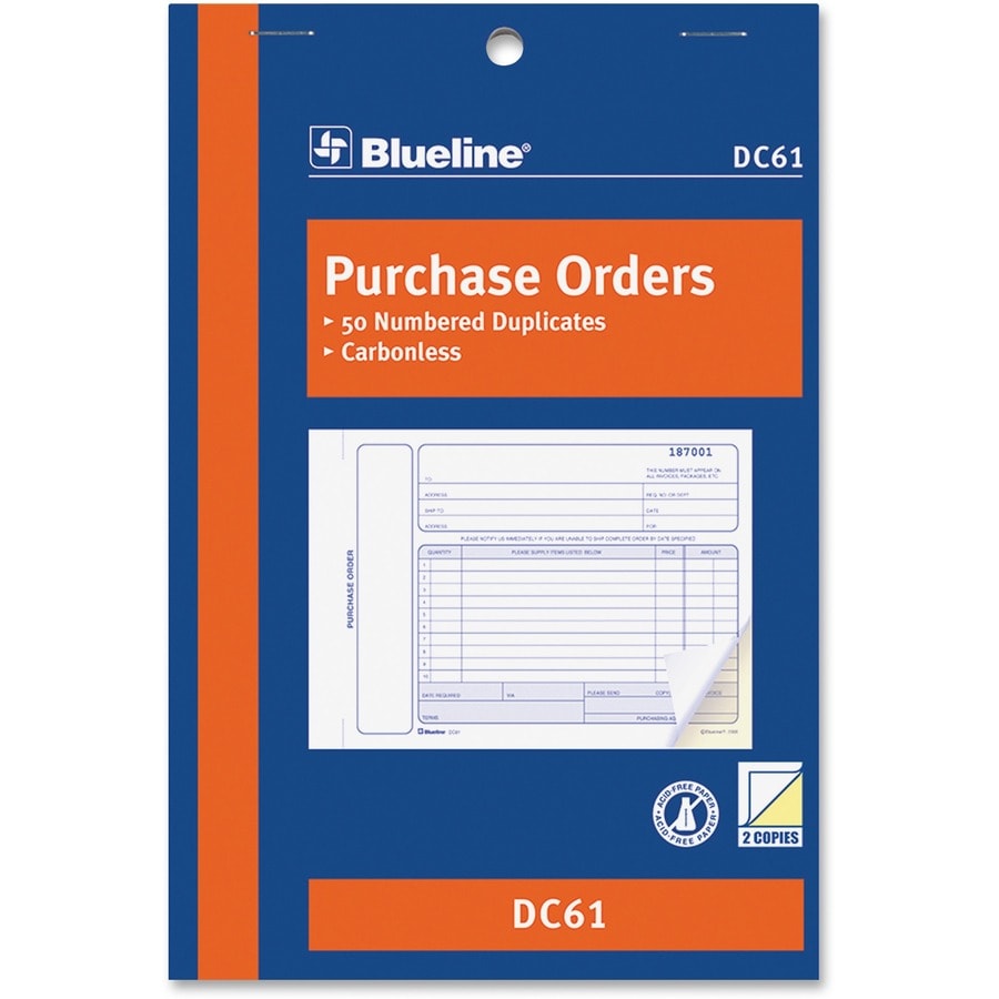 Blueline Purchase Order Form Book - 50 Sheet(s) - 2 Part - Carbonless ...
