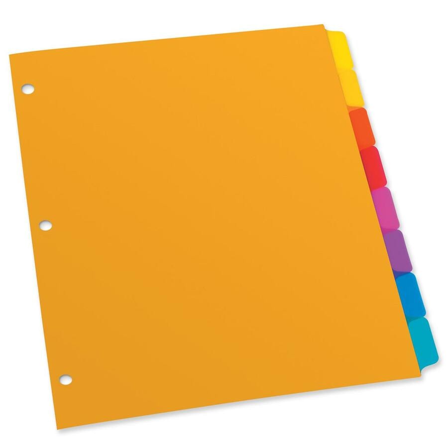 Esselte Plain Tab Poly Index Divider - 8 Blank Tab(s) - 3 Hole Punched ...