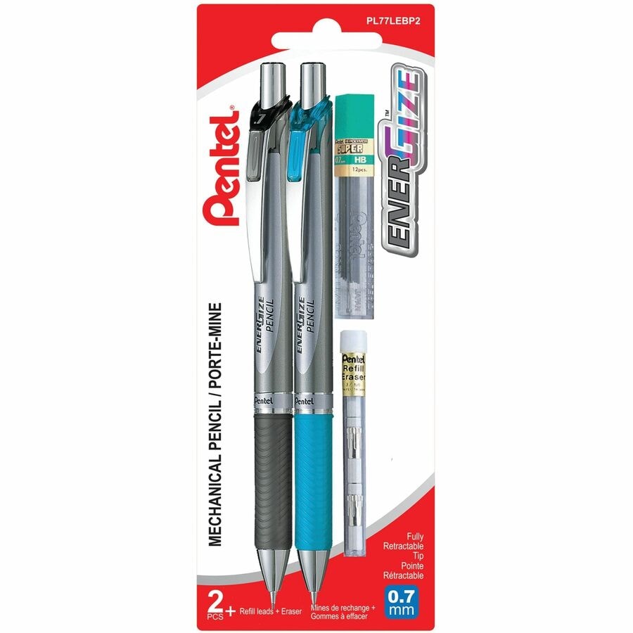 EnerGize Retractable Mechanical Pencil (0.7mm) 2PC Pack with 0.7mm ...