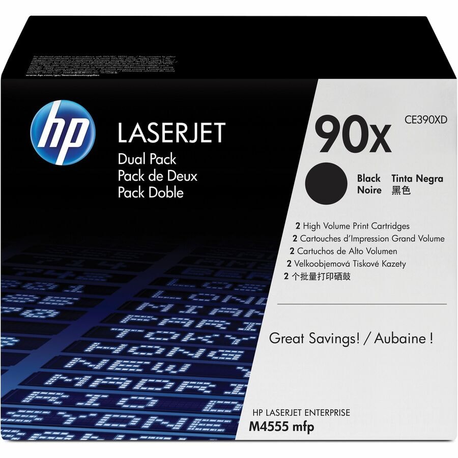 HP 90X (CE390XD) Original Laser Toner Cartridge - Dual Pack - Black - 1 ...