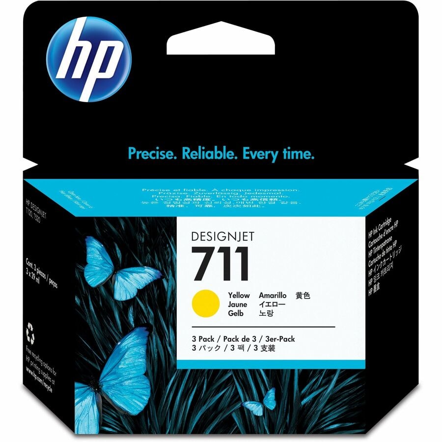 HP 711 (CZ136A) Original Inkjet Ink Cartridge - Multi-pack - Yellow - 3 ...