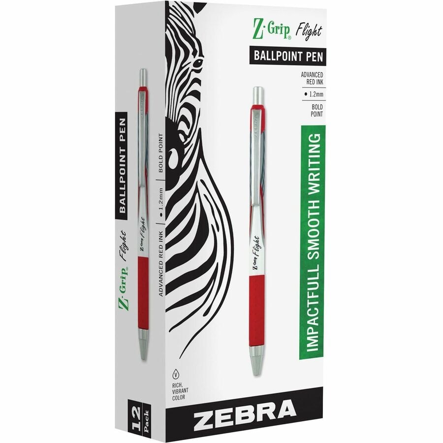 Zebra Pen Z-Grip Flight Retractable Pens - 1.2 mm (0.05") Bold Pen ...