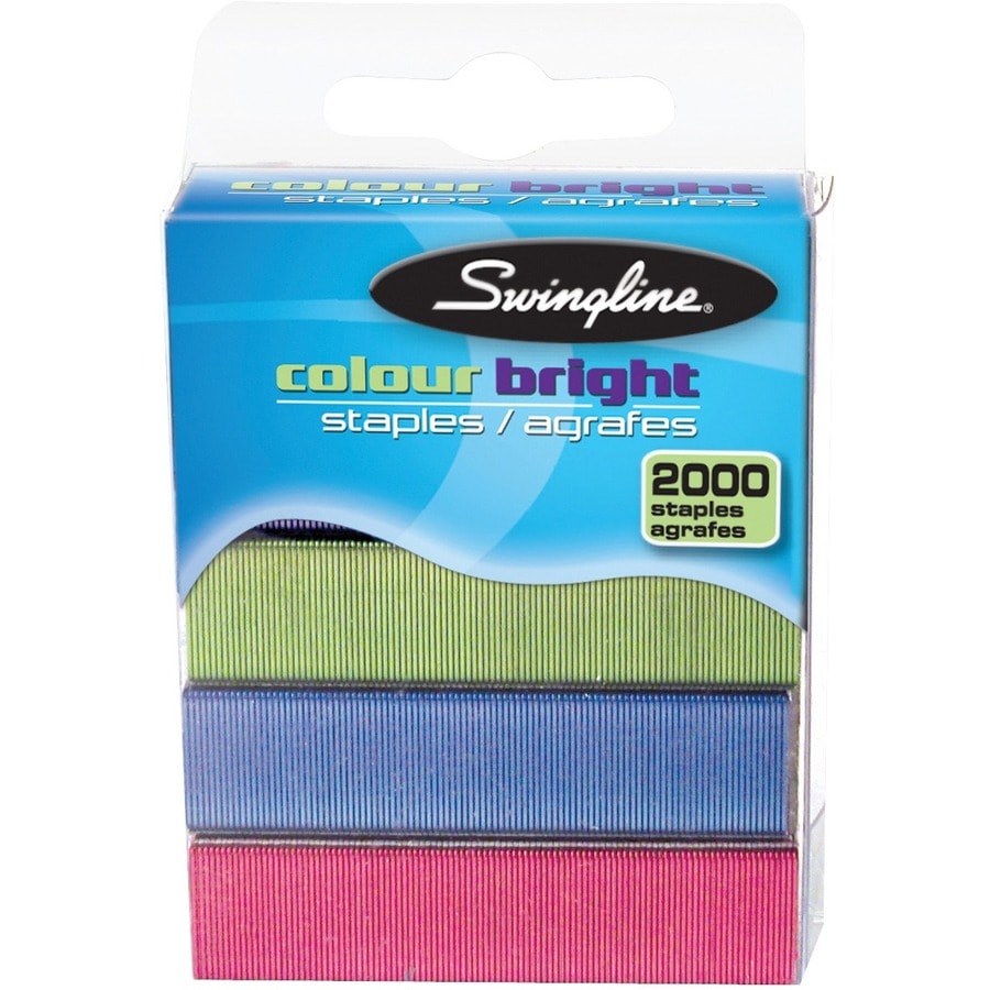 Swingline Staples - 1/4" (6.35 mm) Leg - Chisel Point - Blue, Purple ...
