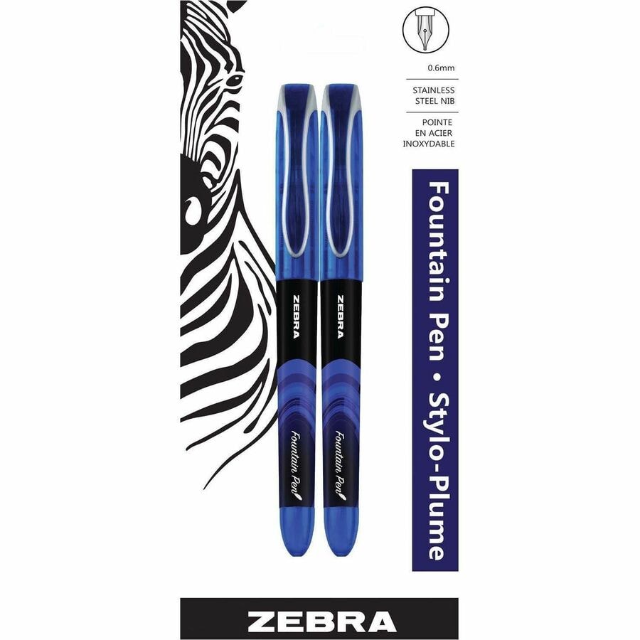 Zebra Pen Zensations Fountain Pen - Fine Pen Point - Stainless Steel ...