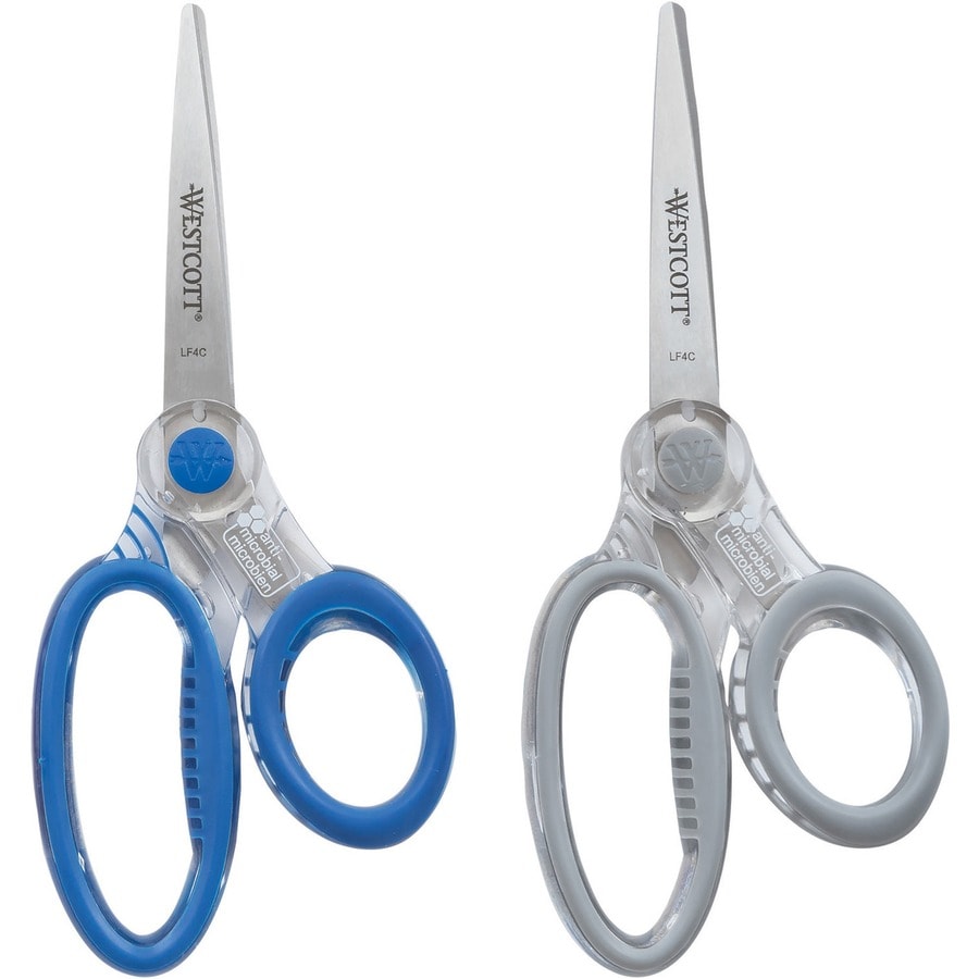 Westcott Pointed Antimicrobial Scissors - Left/Right - Stainless Steel ...