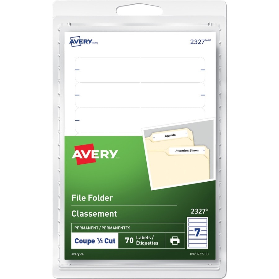 Avery® File Folder Labels for Laser and Inkjet Printers, 3-1/2" x 1/3 ...