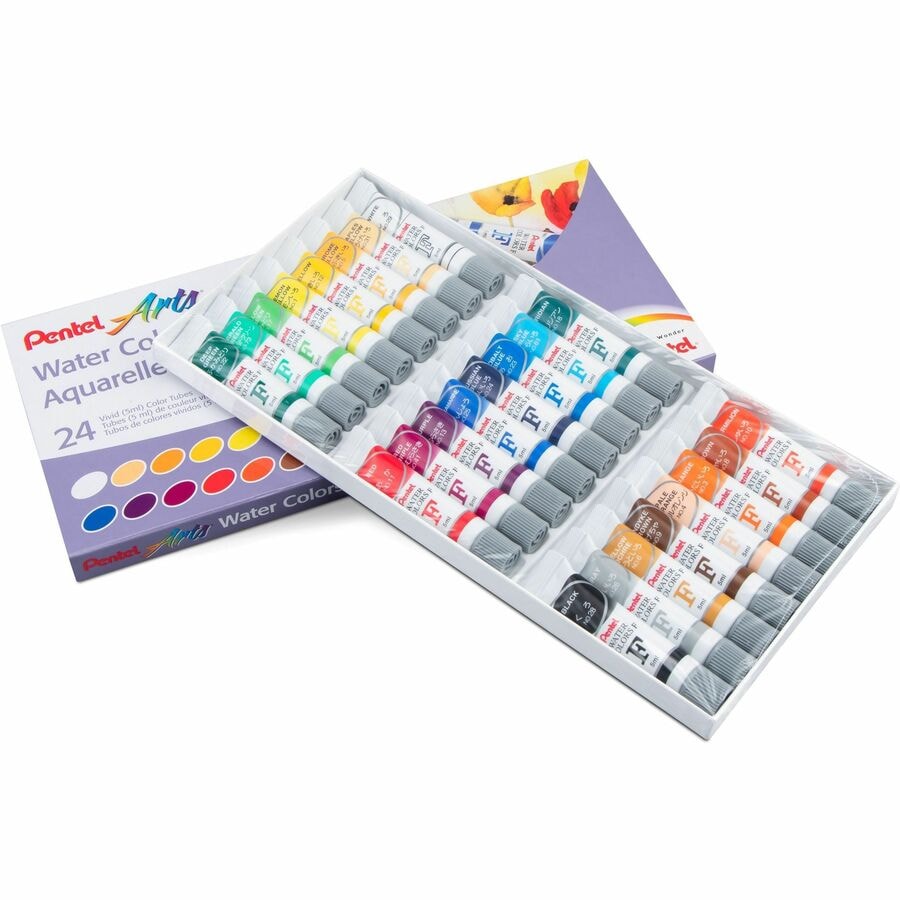 Pentel Arts Water Colours Assorted Colours, 24 Colour Pack - Pentel ...