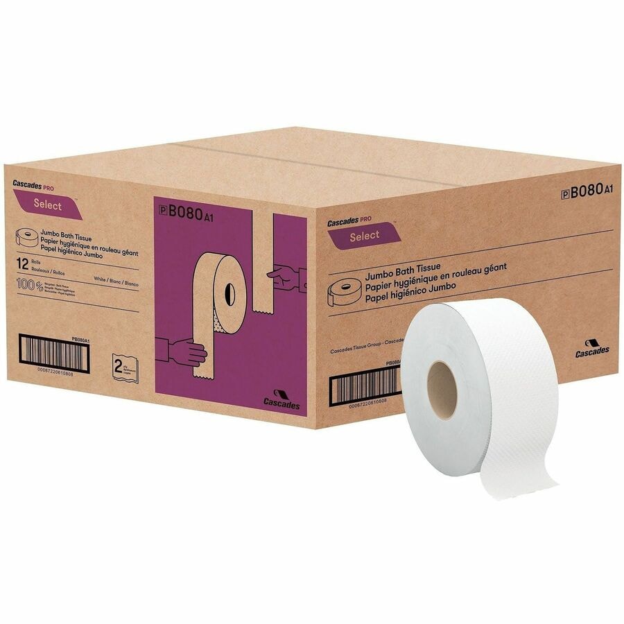Cascades PRO Select Jumbo Toilet Paper - 2 Ply - 3.30" (83.82 mm) Width ...