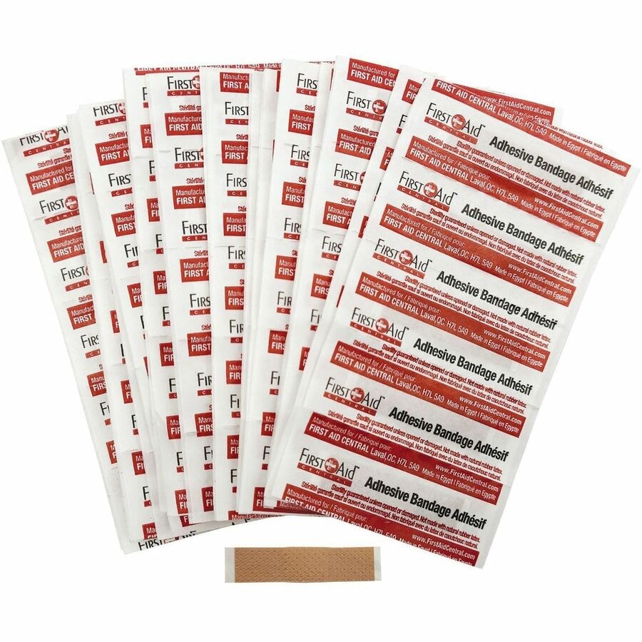 First Aid Central Adhesive Bandage - - 0.39" (10 mm) Width x 1.57" (40 ...