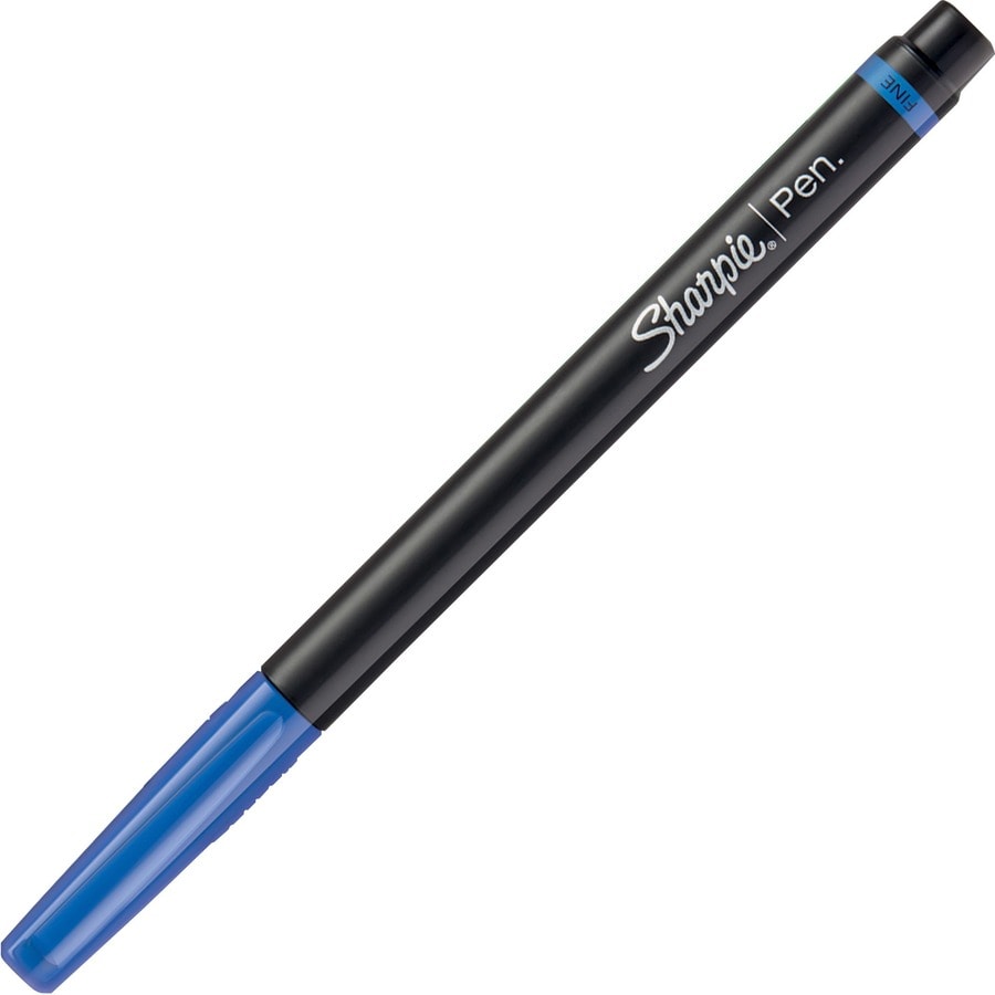 Sharpie Fine Point Pen - Fine Pen Point - Blue Ink - Silver Barrel - 1 ...