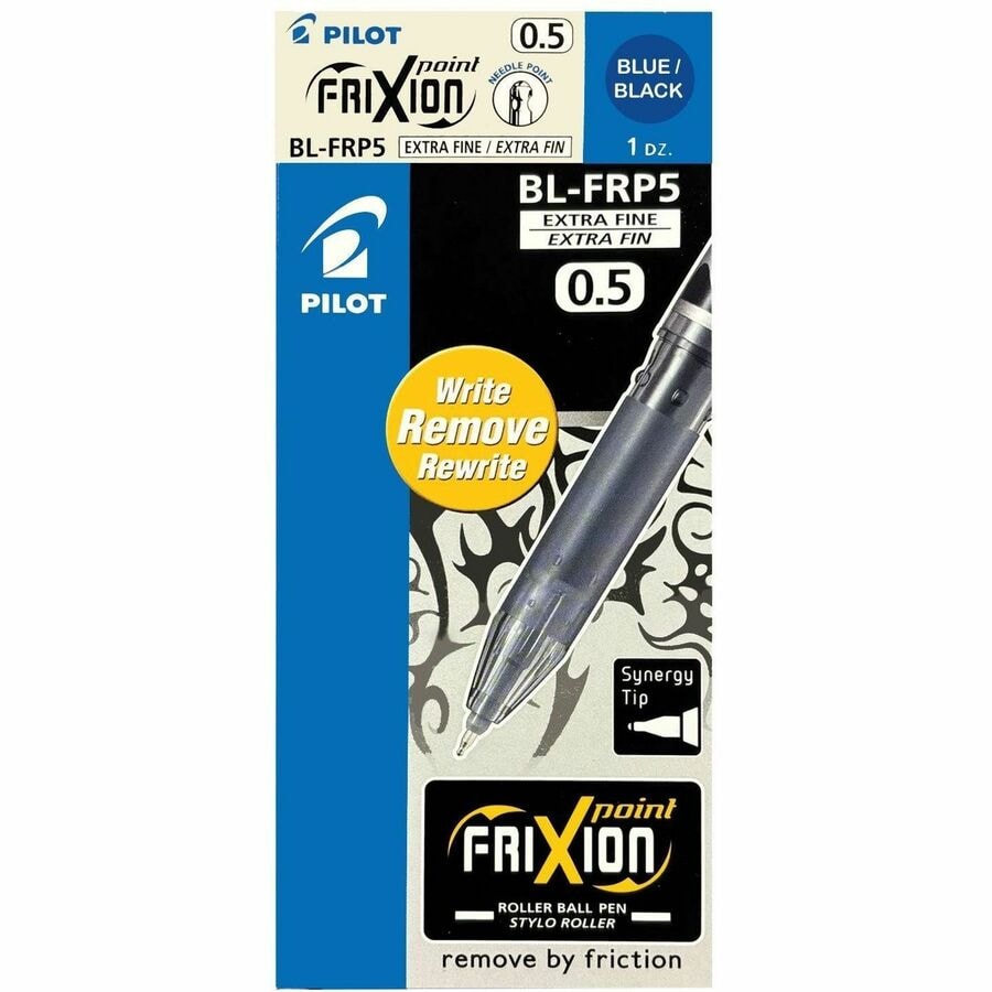 FriXion Gel Pen - 0.5 mm (0.02") Extra Fine Pen Point - Erasable - Blue ...