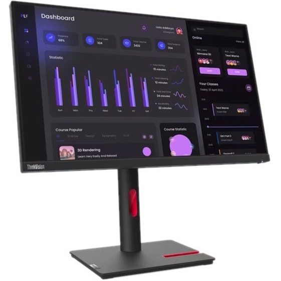 Lenovo ThinkVision T24i-30 24" Class Full HD LED Monitor - 16:9 - Raven ...