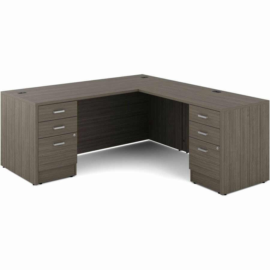 Newland 72" x 78" L-Shaped Double Pedestal Desk, Absolute Acajou ...
