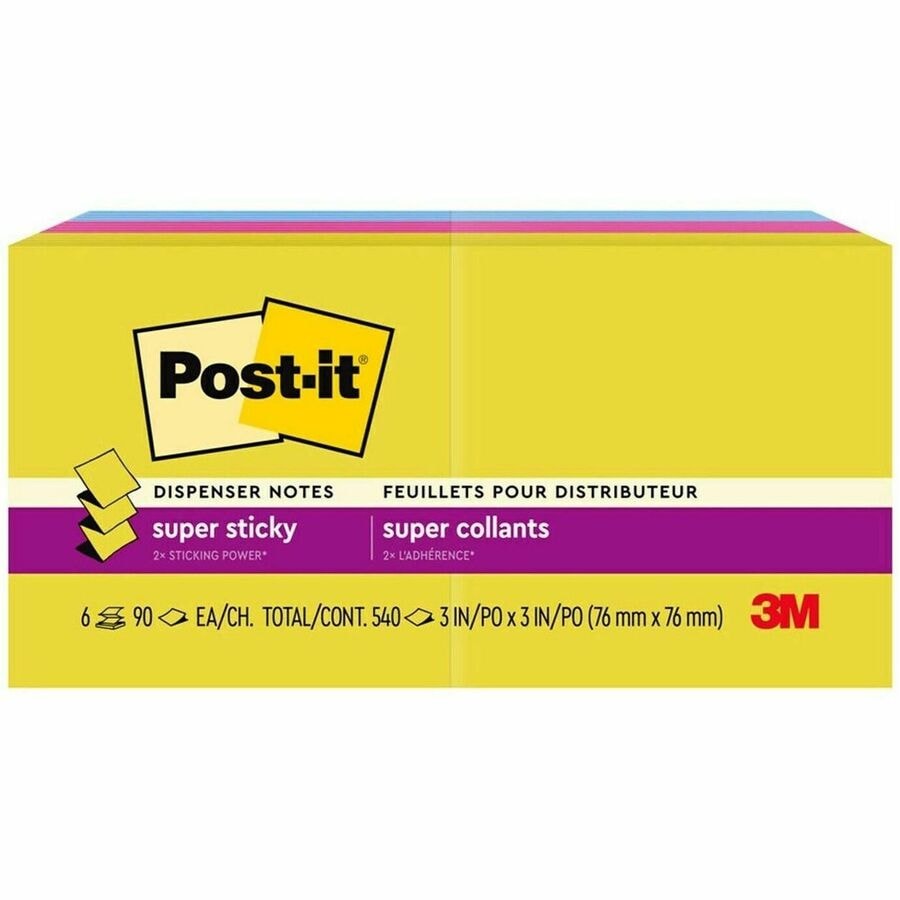 Post-it® Super Sticky Pop-up Notes R330-6SSJOY, 3 in x 3 in (76 mm x 76 ...