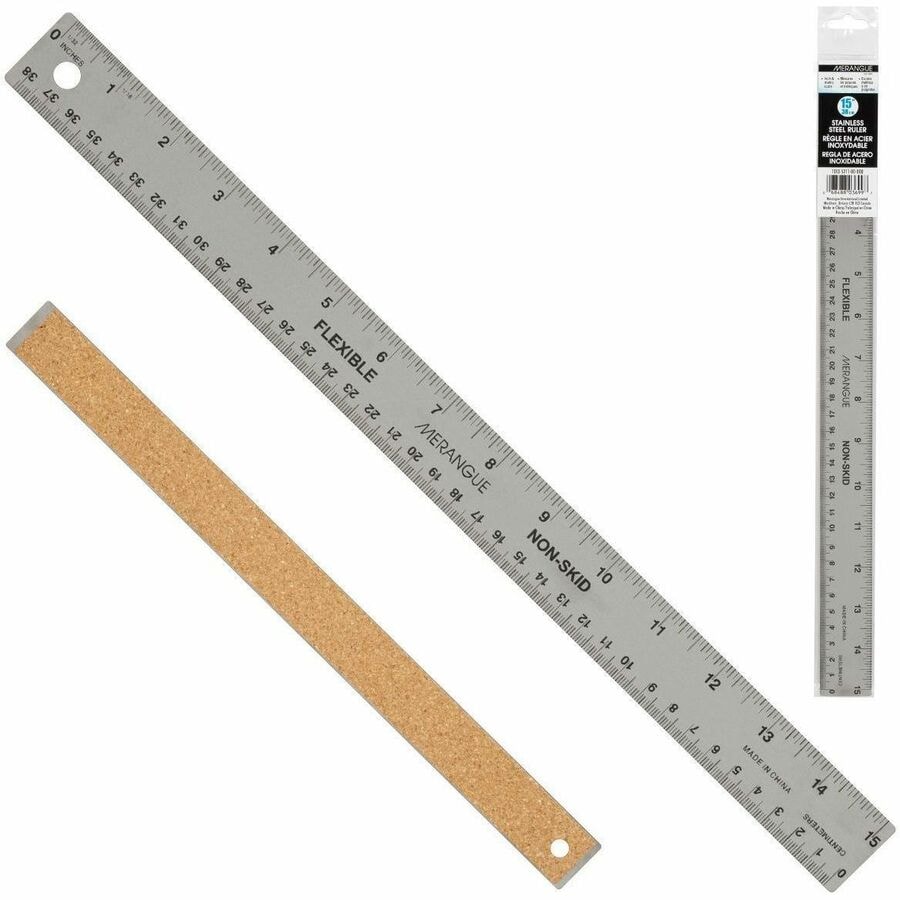 Merangue Stainless Steel Ruler, 15"/38 cm - 15" (381 mm) Length ...